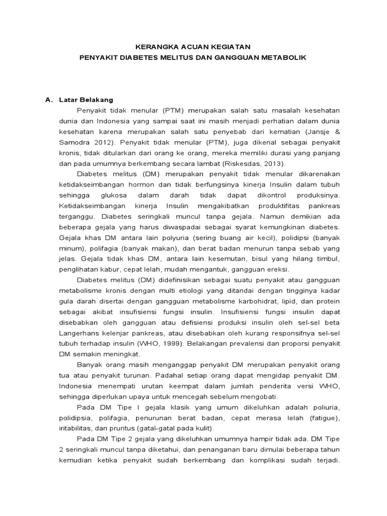 KAK Penyakit DM Dan Gangguan Metabolik | PDF