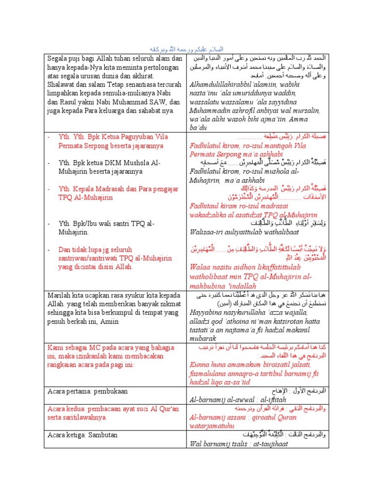 MC Indo Arab | PDF