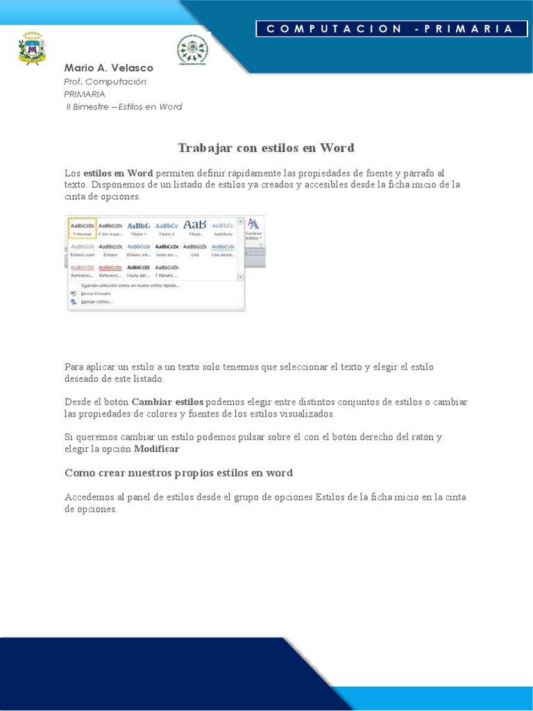 Estilos en Word | PDF