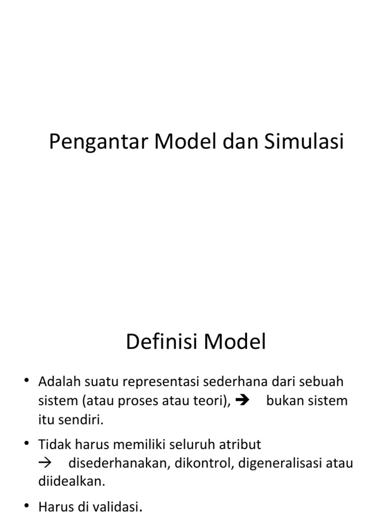 Definisi dan Manfaat Model Simulasi | PDF | Bisnis | Teknologi & Rekayasa