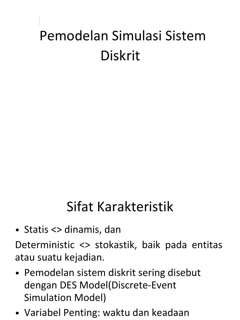 Pemodelan Simulasi Sistem Diskrit | PDF