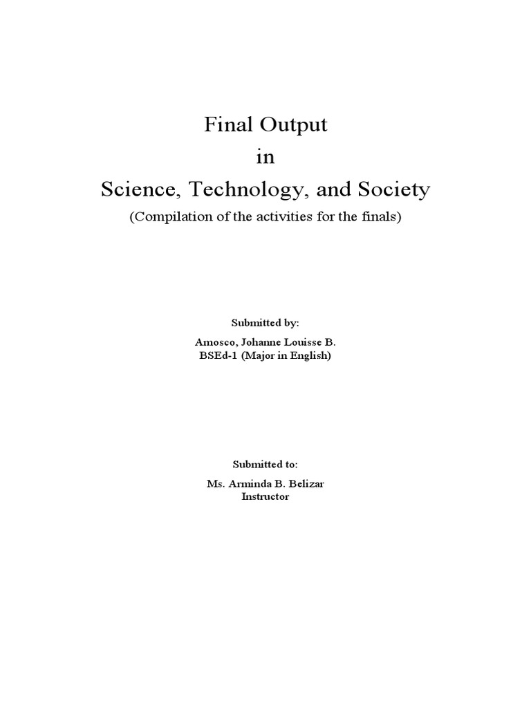 STS Final Activities Compilation | PDF | Social Science | Philosophy