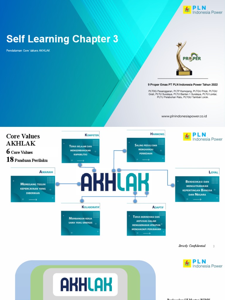 Self Learning Chapter 3 - Core Values AKHLAK | PDF