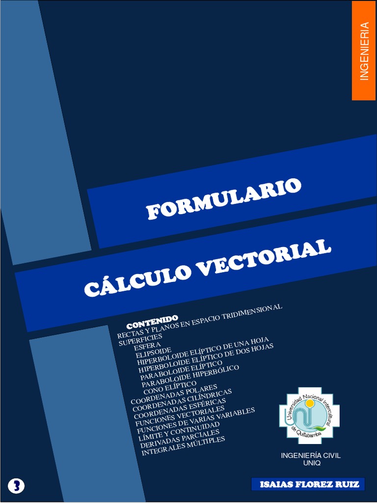 Formulario Cálculo Multivariable | PDF | Esfera | Integral