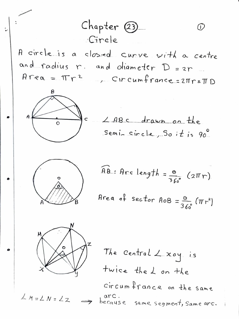 Chapter 23 Circle | PDF