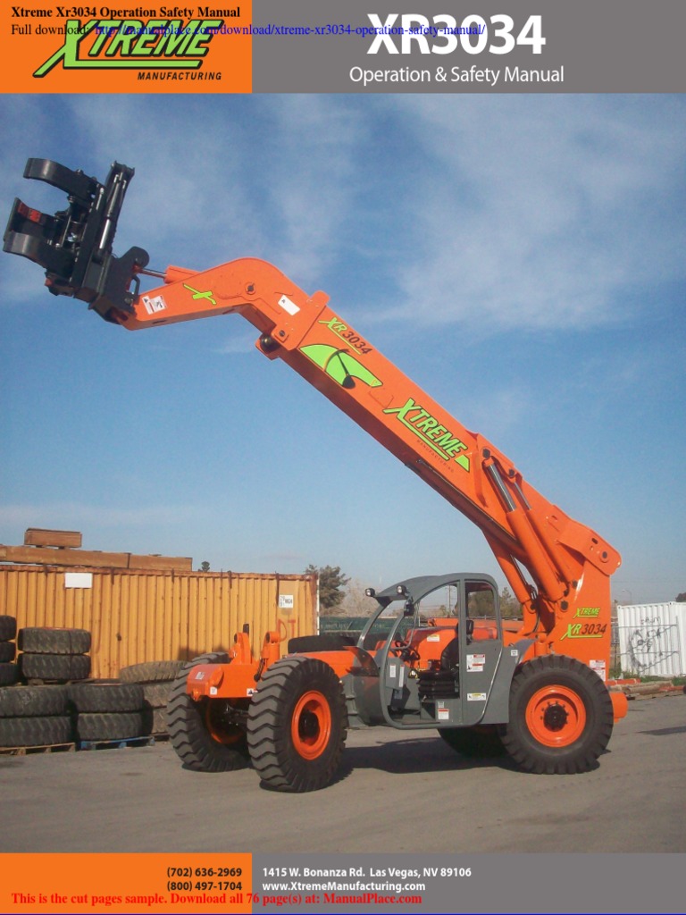 Xtreme Xr3034 Operation Safety Manual | PDF | Forklift | Safety