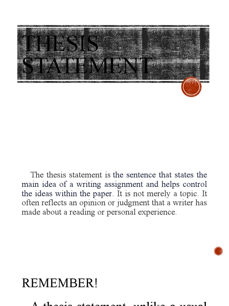 Lesson 7 Thesis Statement | PDF