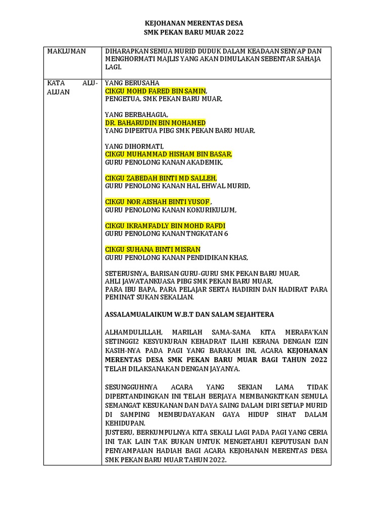 Teks MC Merentas Desa | PDF