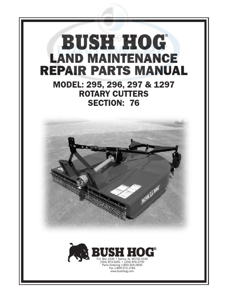 Manual de Partes Bush Hog | PDF | Manual Transmission | Screw