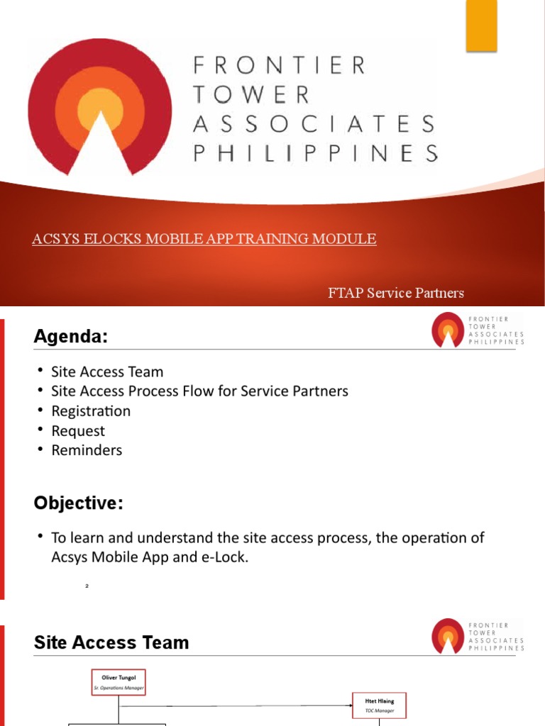 FTAP - Acsys Mobile App Training Module For O&M Partners V 3.0 | PDF ...