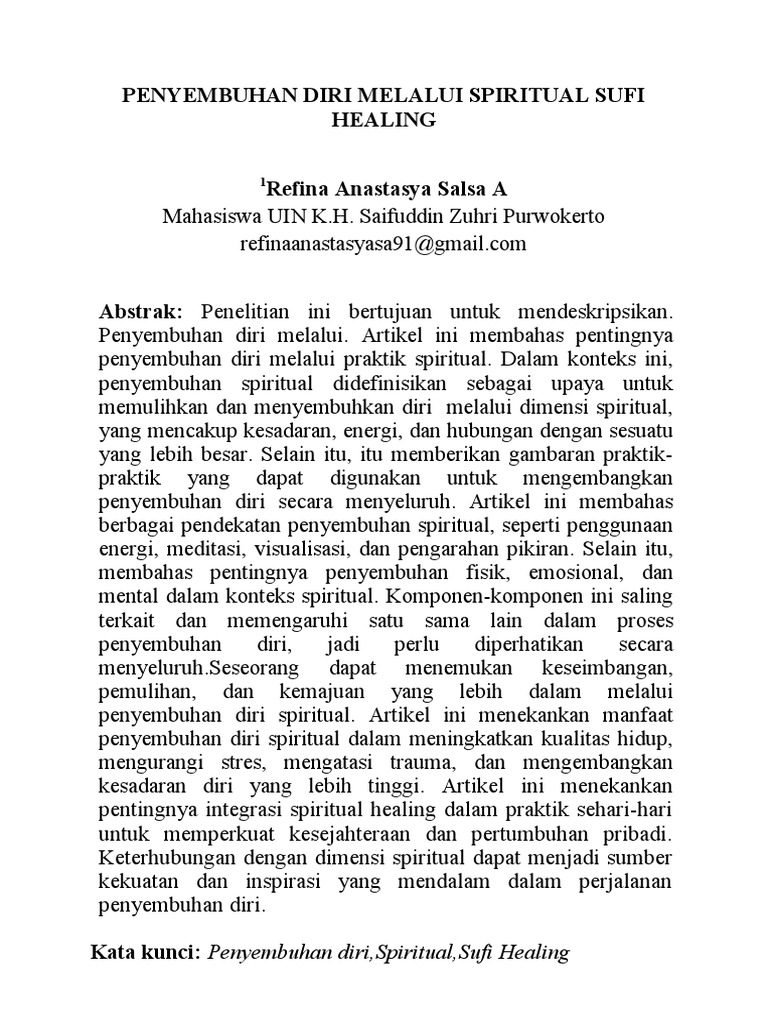 Refina Anastasya Sufi Healing | PDF | Pengembangan Diri | Gaya Hidup