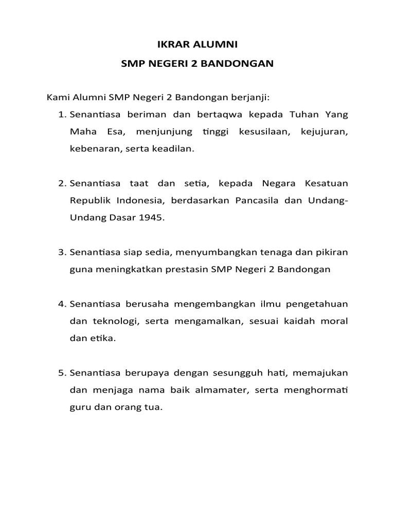 Ikrar Siswa | PDF