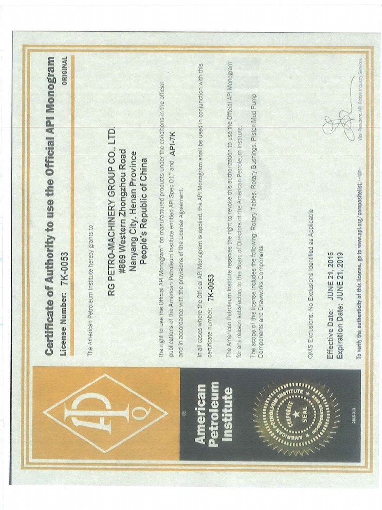 API Certificates and Others-1 | PDF