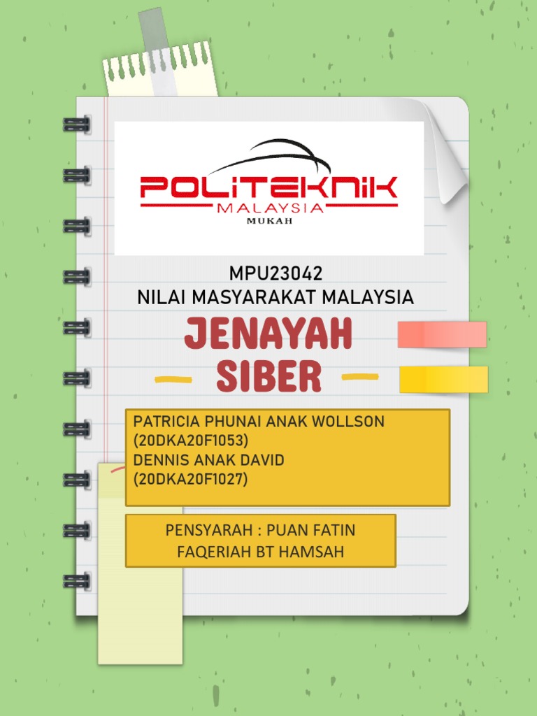 Jenayah Siber Mpu23042 Nilai Masyarakat Malaysia Ebook Kumpulan Patricia Dan Dennis Dka2a | PDF