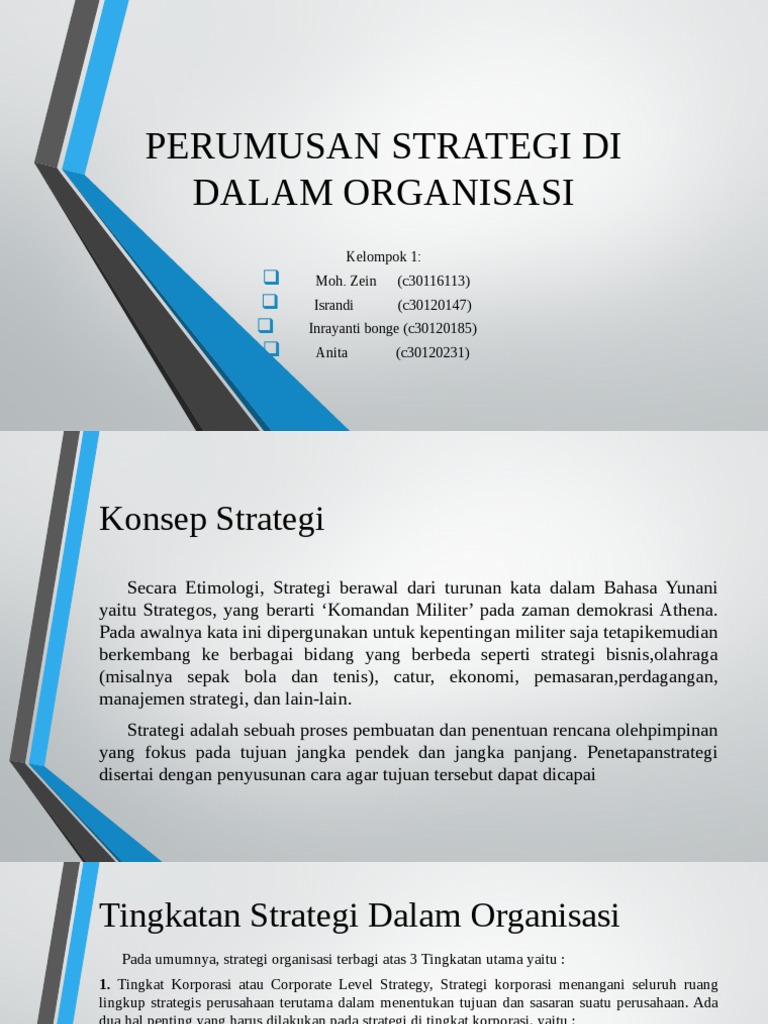Strategi Organisasi: Konsep & Tingkatan | PDF | Bisnis
