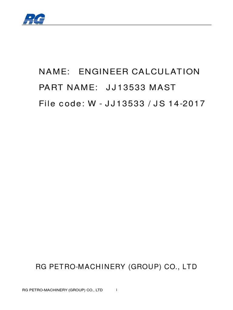 ENGINEER CALCULATION FOR MAST | PDF