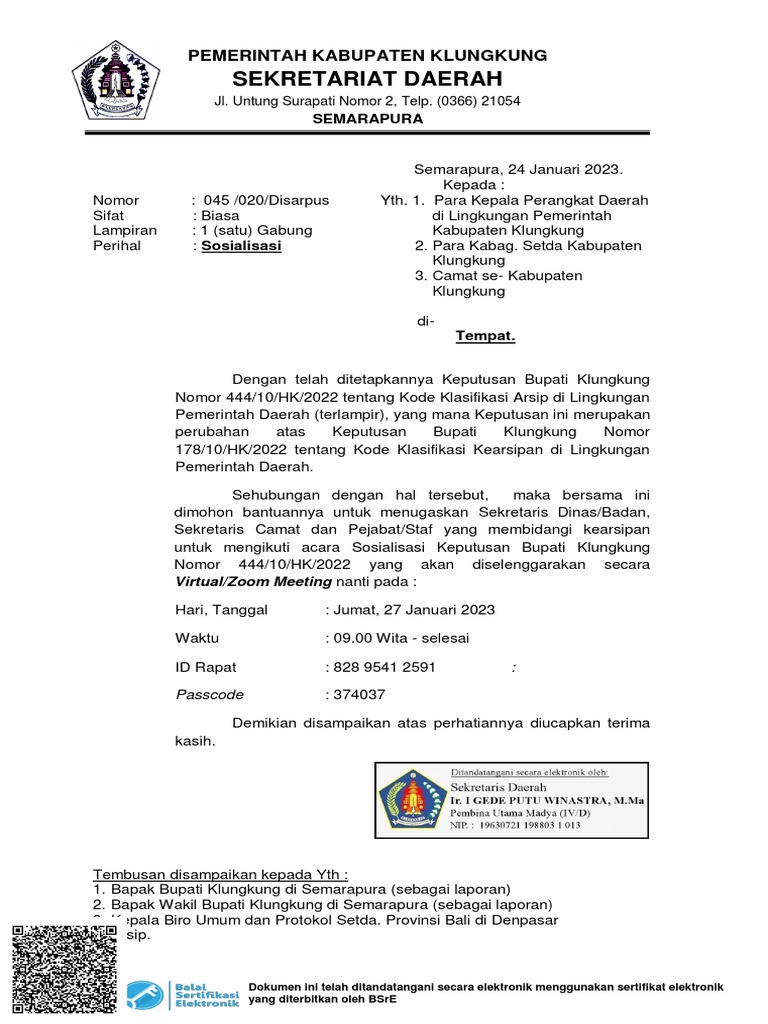 Kode Klarifikasi Arsip | PDF