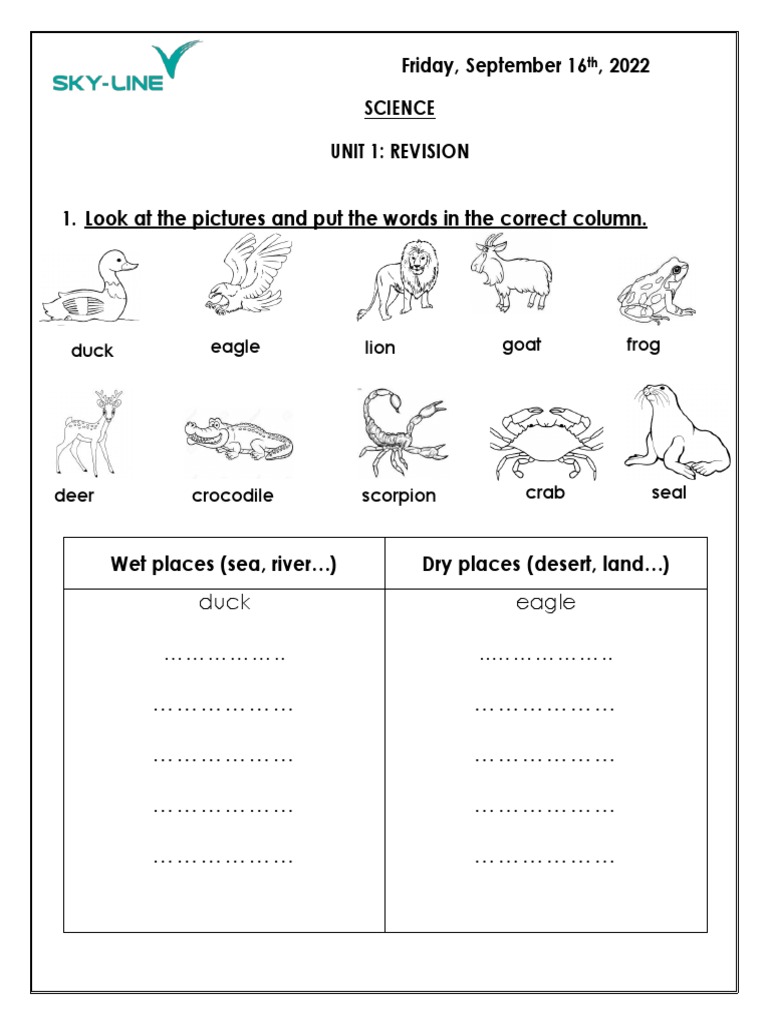 REVIEW UNIT 1_GRADE 1_SCIENCE | PDF