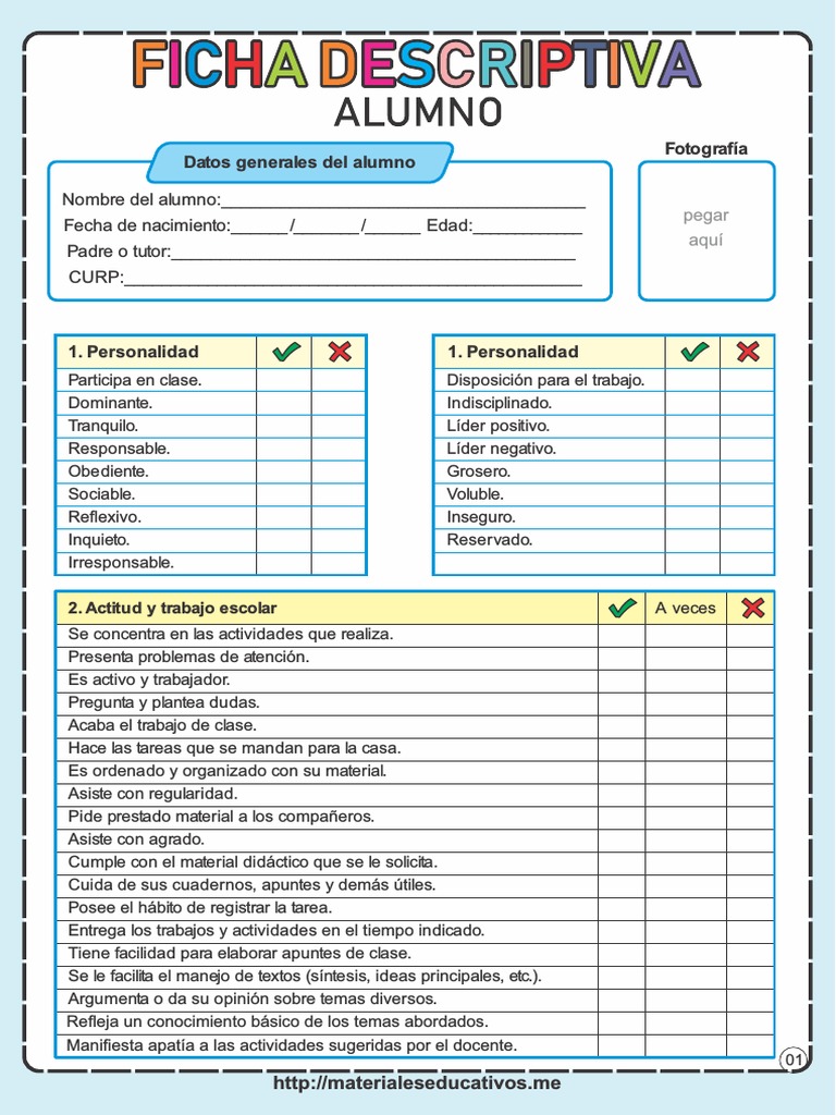 Fichas Descriptivas Fichas Descriptivas | PDF | Educación Primaria