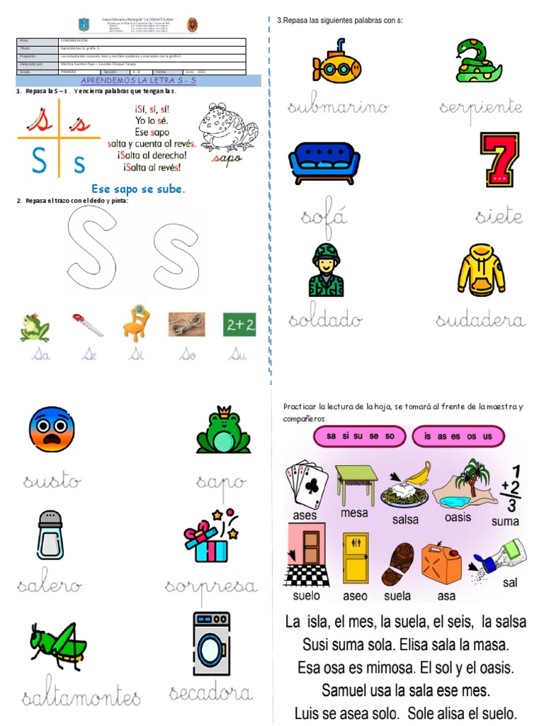 Palabras Con S 3 | PDF