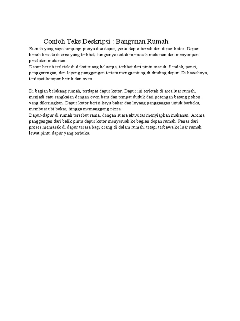 Contoh Teks Deskripsi | PDF