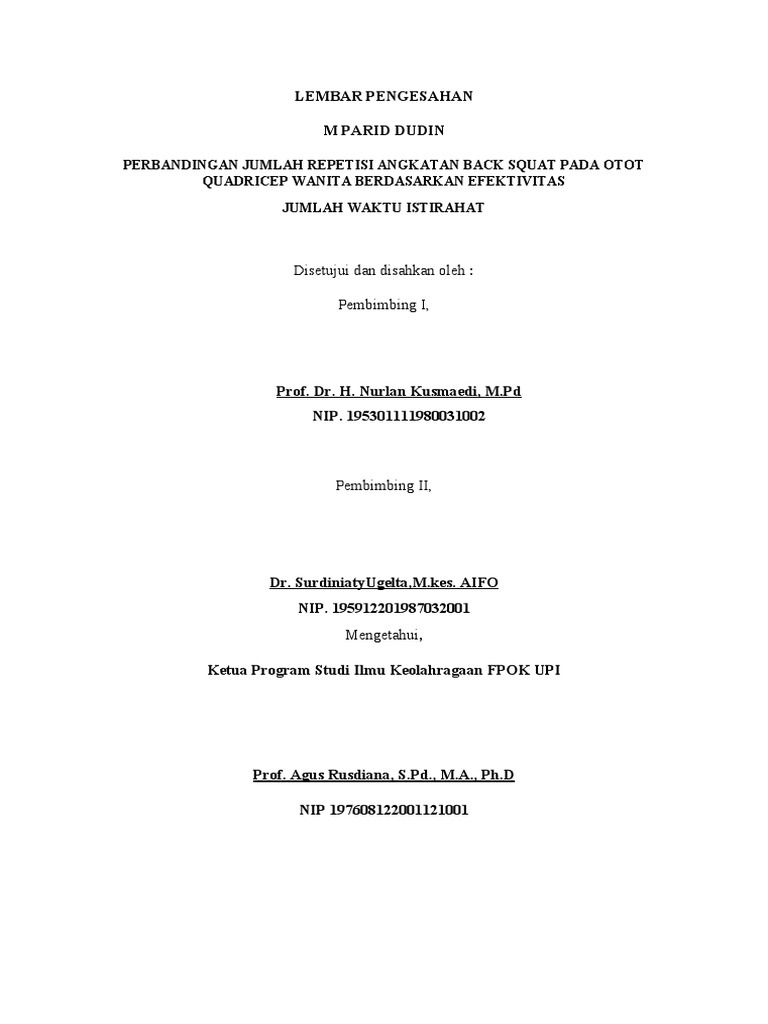 Lembar Pengesahan Skripsi Parid | PDF