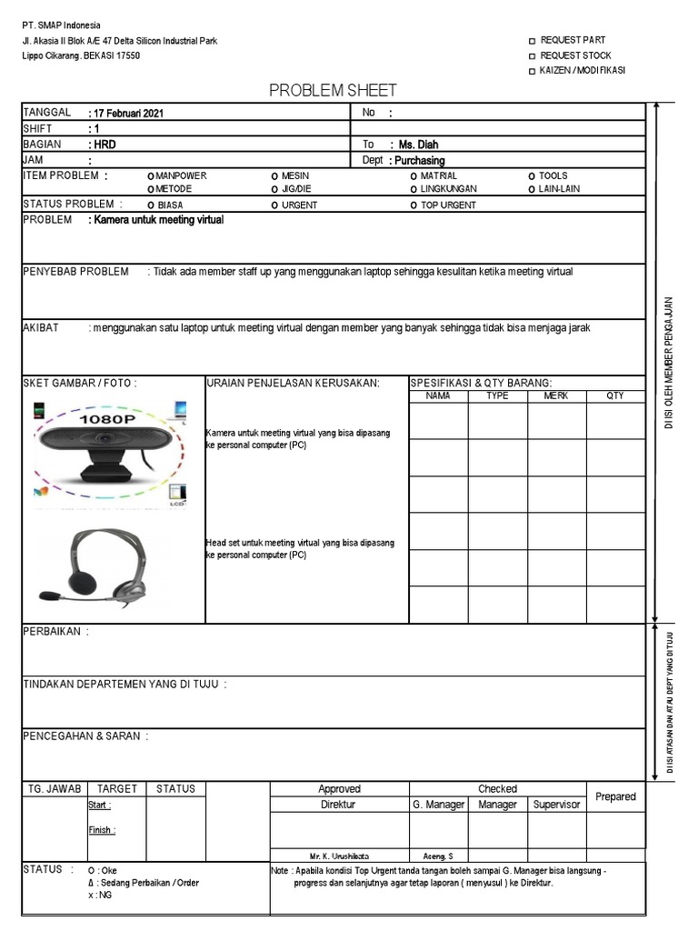 Form Problem Sheet | PDF