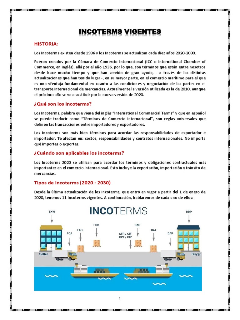 Incoterms Vigentes | PDF | Comercio | Logística