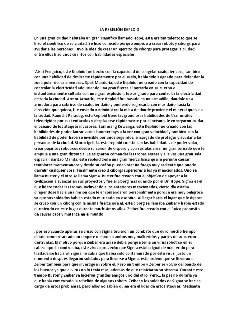 La Rebelión de los Reploids: Un Conflicto Épico | PDF | Cyborg