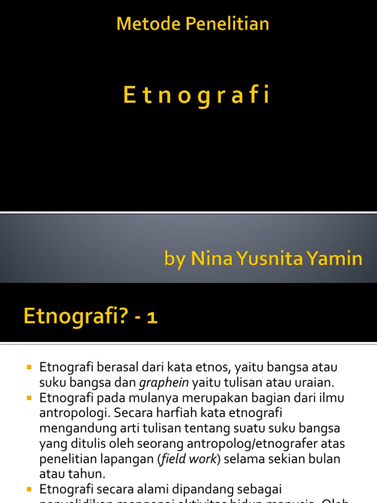 Etnografi | PDF