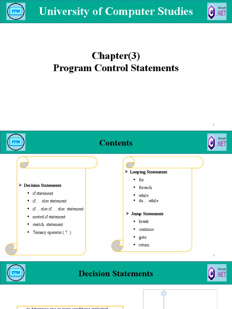 4.program Control Statements | PDF | Control Flow | Computer Engineering 4.program Control Statements | PDF | Control Flow | Computer Engineering