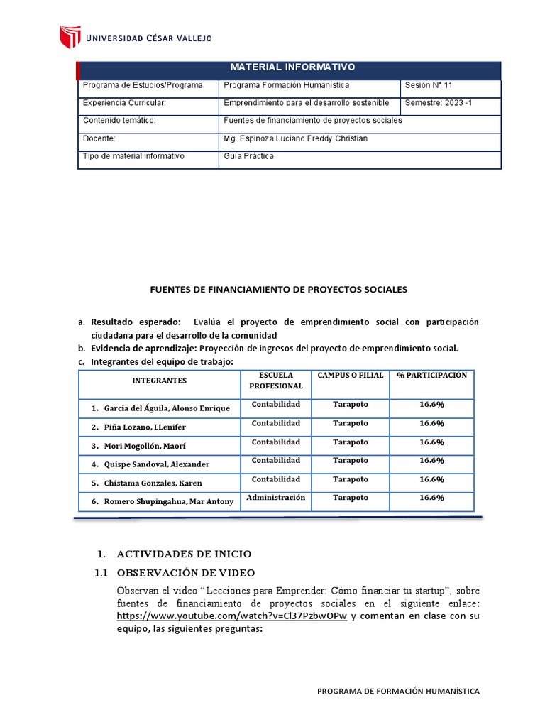 Guía Práctica #11 | PDF | Iniciativa empresarial | Negocios económicos