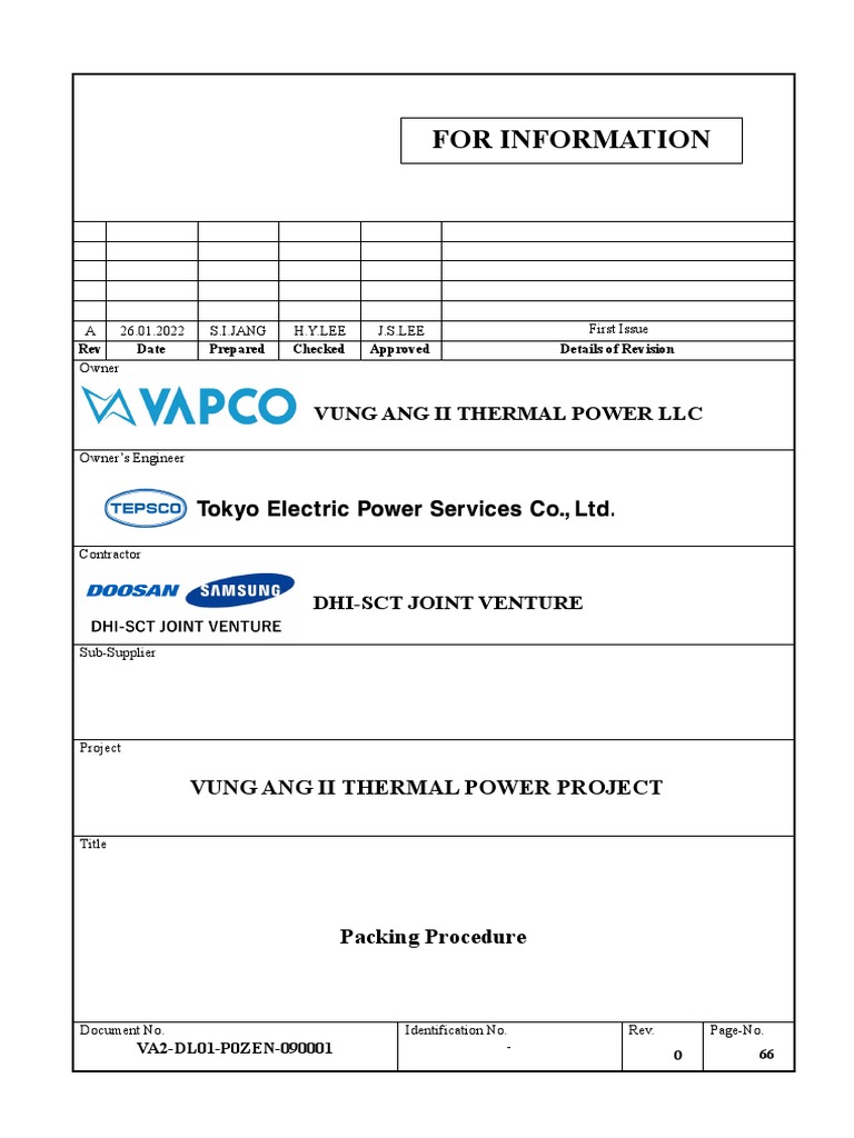 Va2-Dl01-P0zen-090001-Packing Procedure | PDF | Pallet | Pipe (Fluid ...