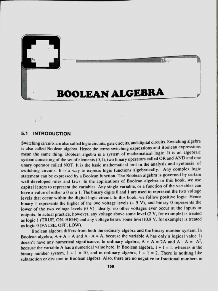boolean algebra | PDF
