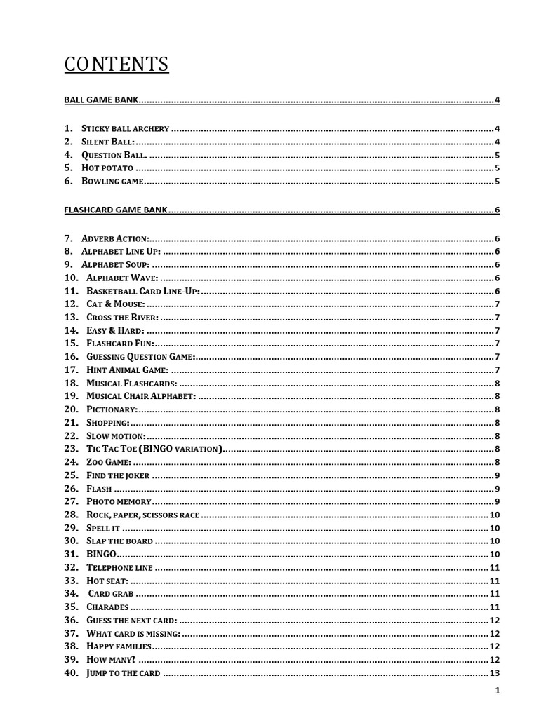 Game Bank | PDF | Flashcard | Question