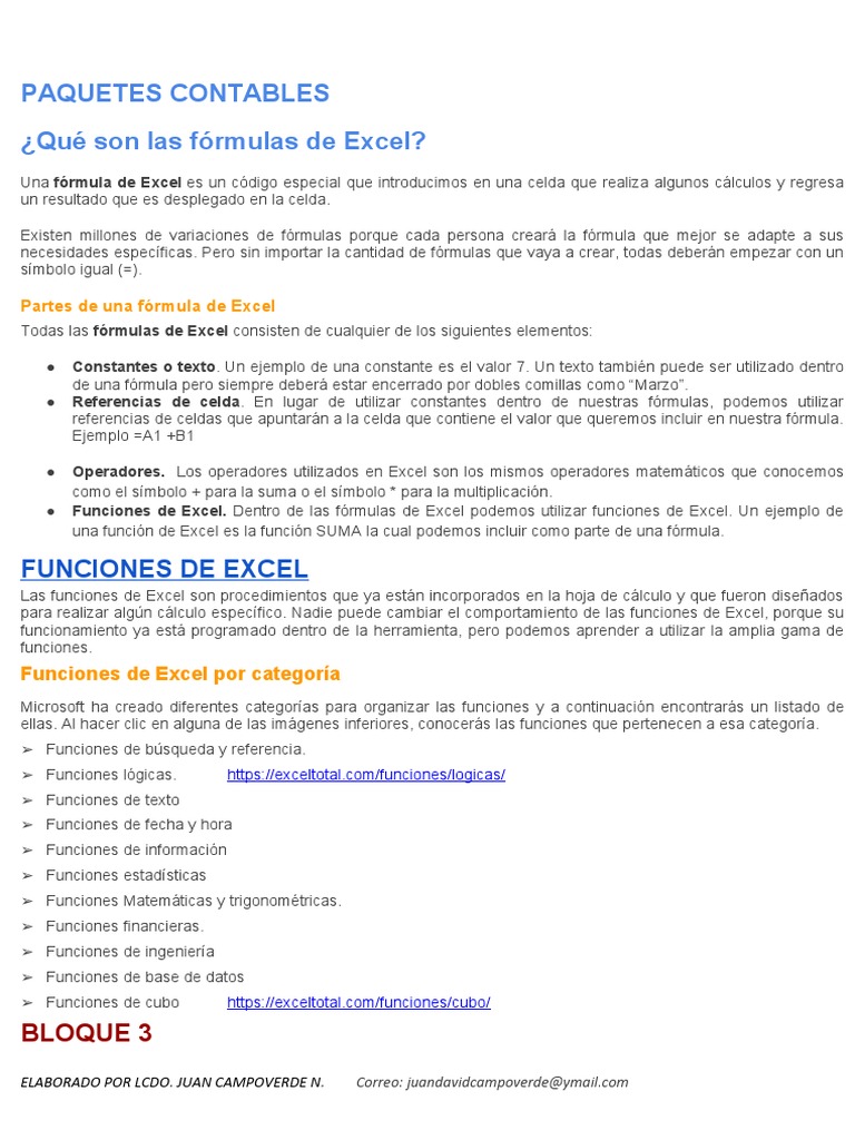 CLASE 1 Fórmulas y Funciones en Excel | PDF | Informática