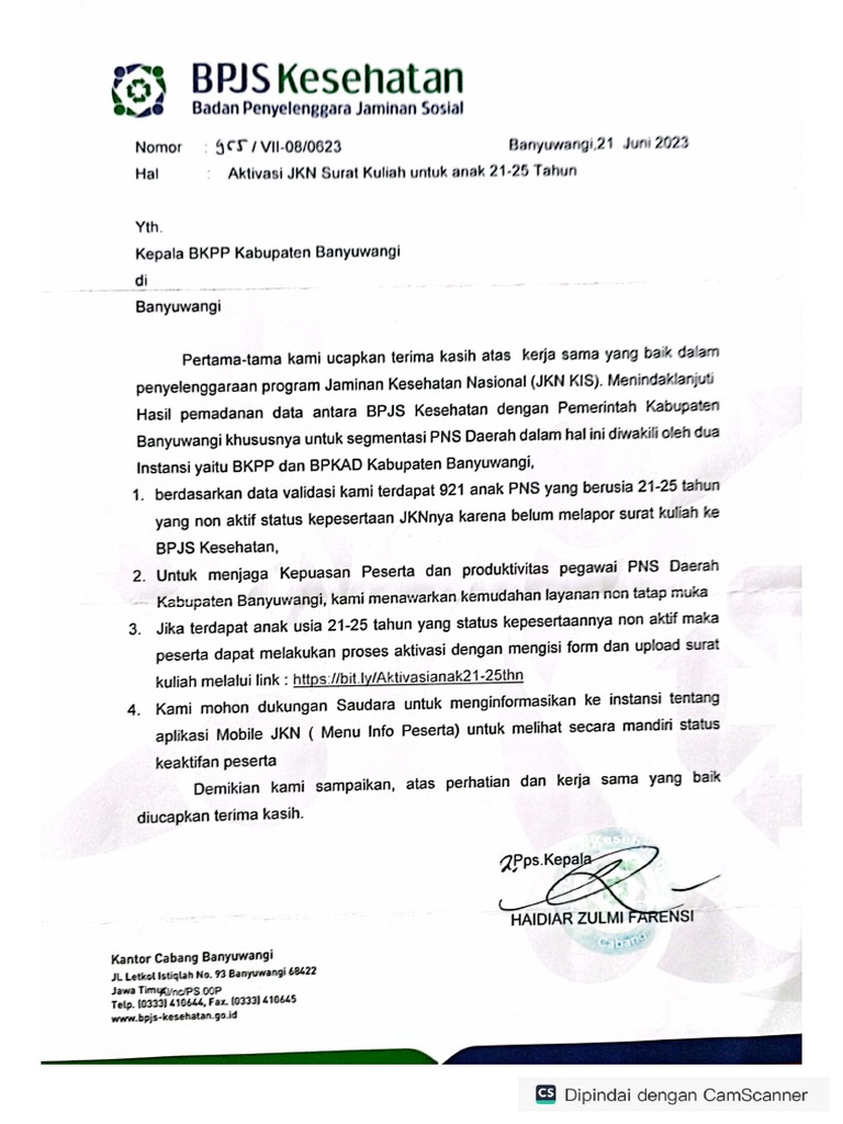 Surat BPJS Kesehatan | PDF