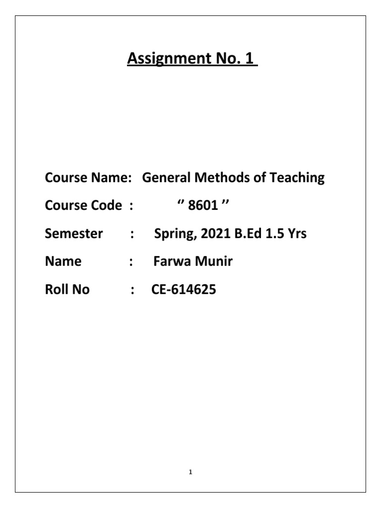 8601 Assignment Answer | PDF