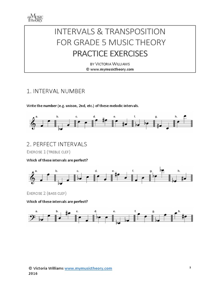 Grade 5 Intervals and Transposition Exercises1555414541 | PDF | Interval (Music) | Harmony