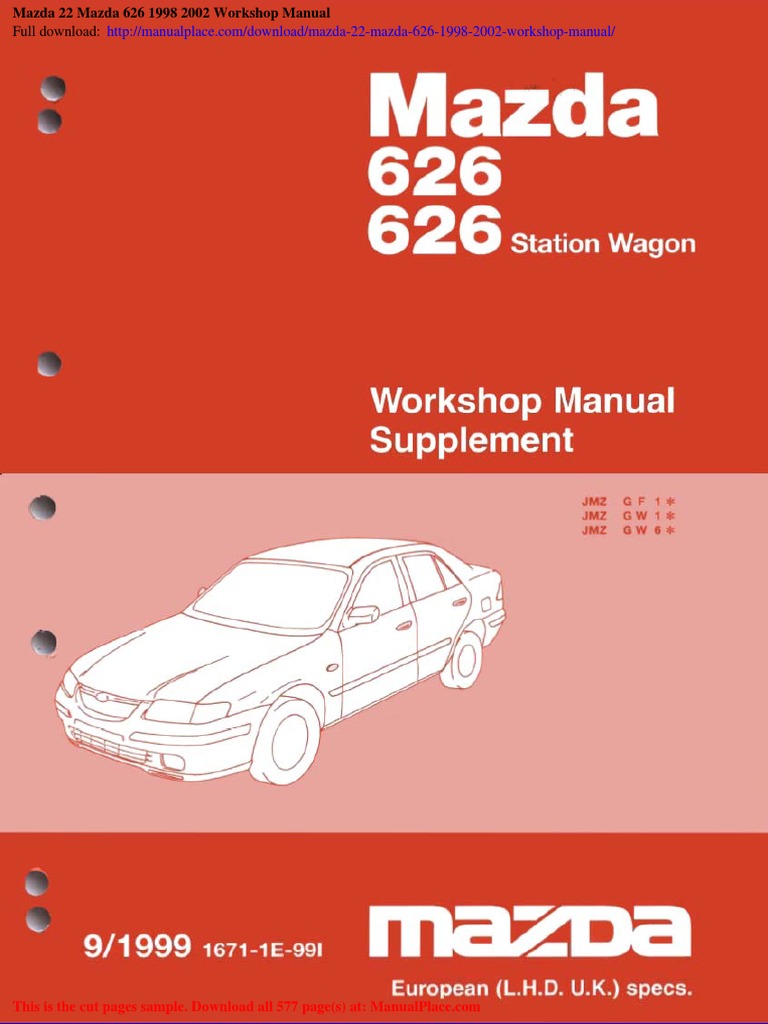Mazda 626 Workshop Manual 1998-2002 | PDF