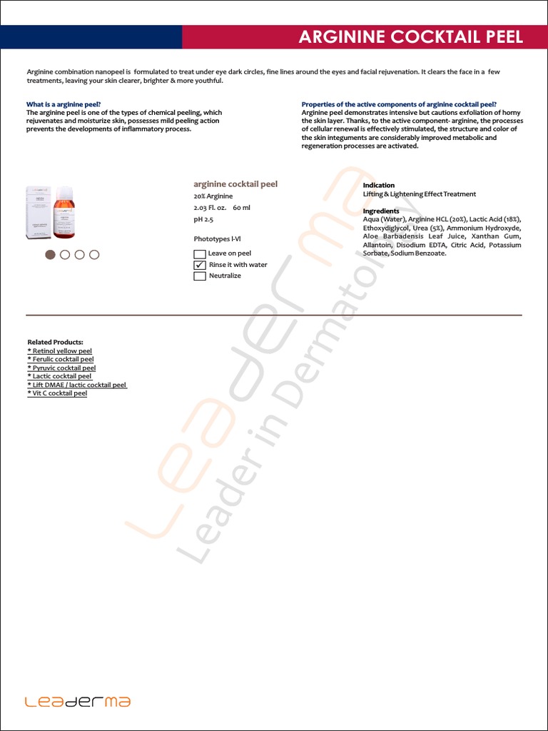 Arginine Cocktail Peel | PDF | Arginine | Lactic Acid