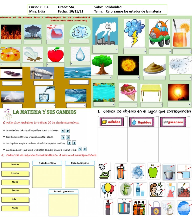 Reforzamos Los Estados de La Materia - 5to | PDF