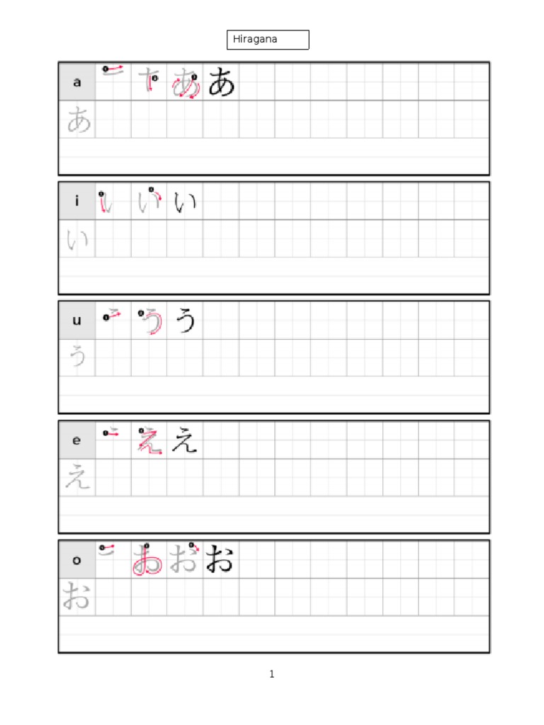 Hiragana Stroke Order | PDF