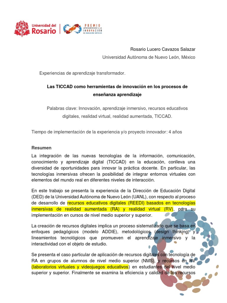 Las TICCAD Como Herramientas de Innovacion en Los Procesos de Ensenanza Aprendizaje EAT 56 | PDF ...
