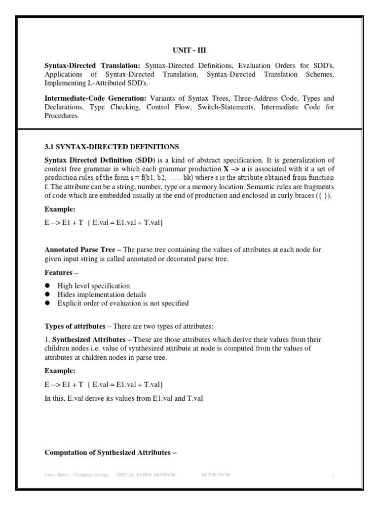 Unit 3 | Download Free PDF | Parsing | Data Type