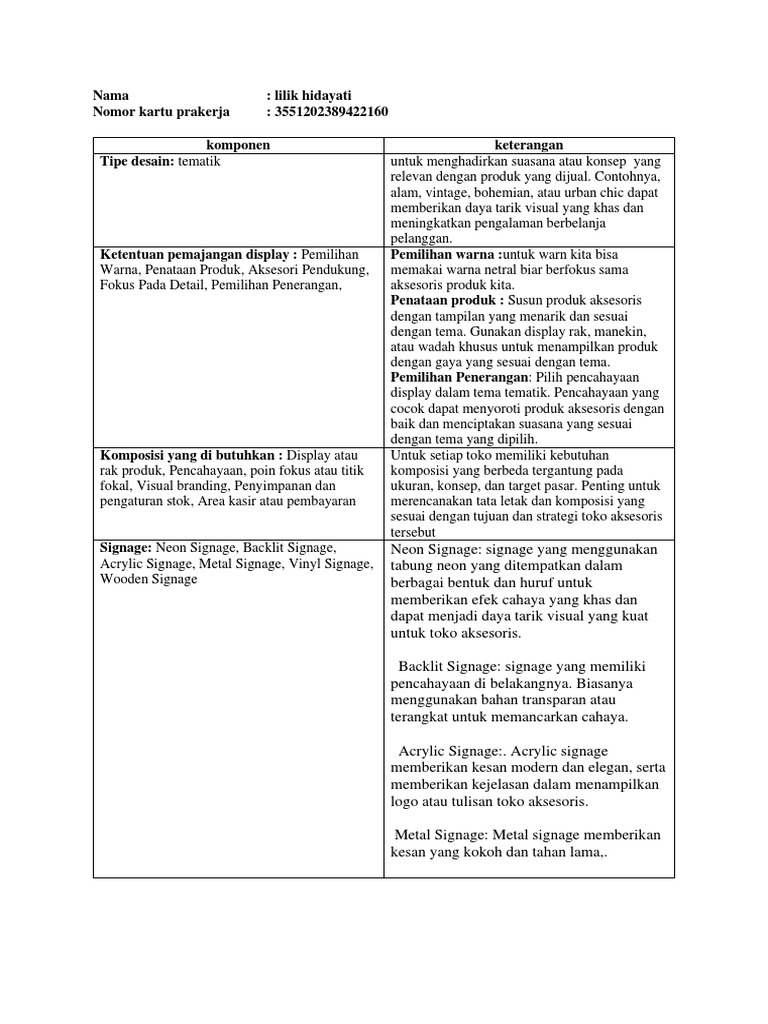 TPM 3 Membuat Perencanaan Windo Display - (Lilik Hidayati) | PDF