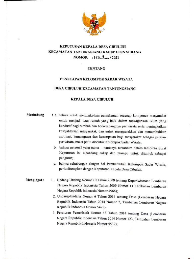 SK Pokdarwis Cibuluh | PDF