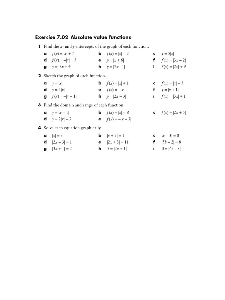 Absolute Value Functions | PDF | Function (Mathematics) | Mathematical Objects