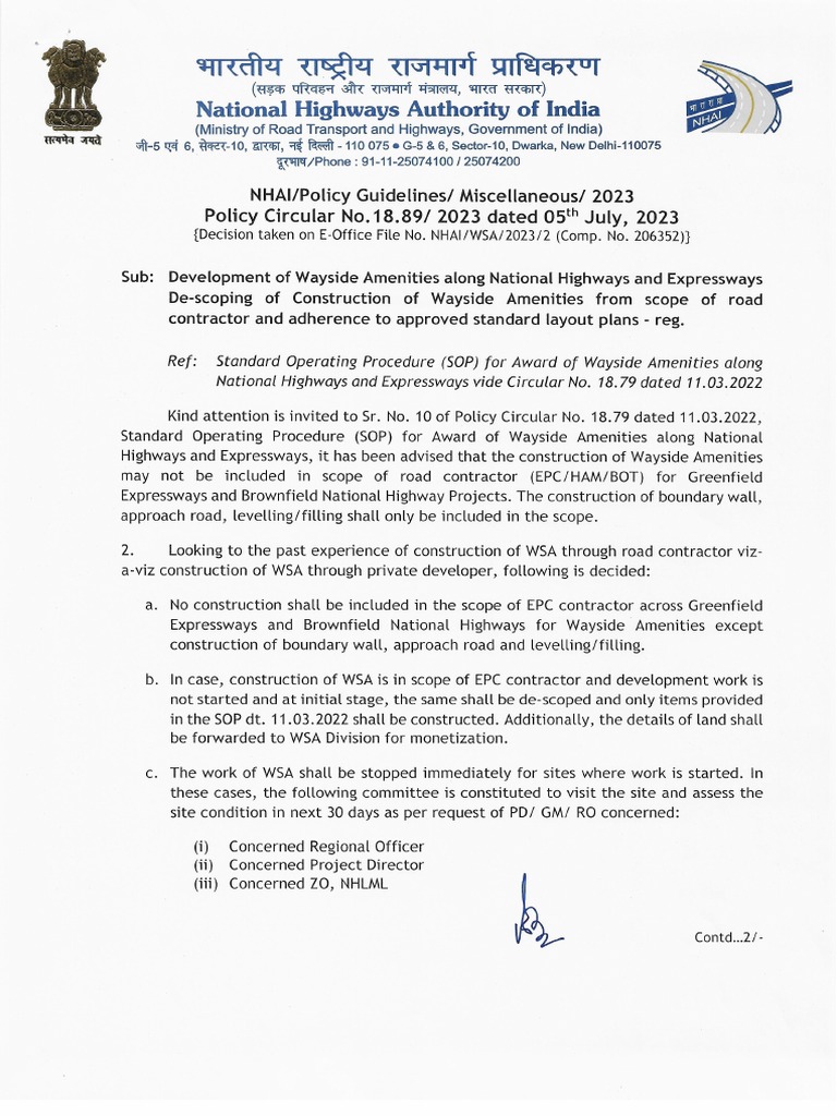 Policy Circular No - 18-89 | PDF