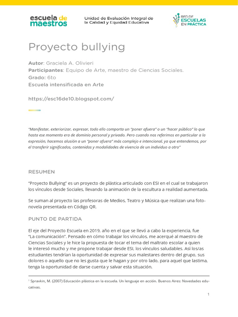 Proyecto Bullying | PDF